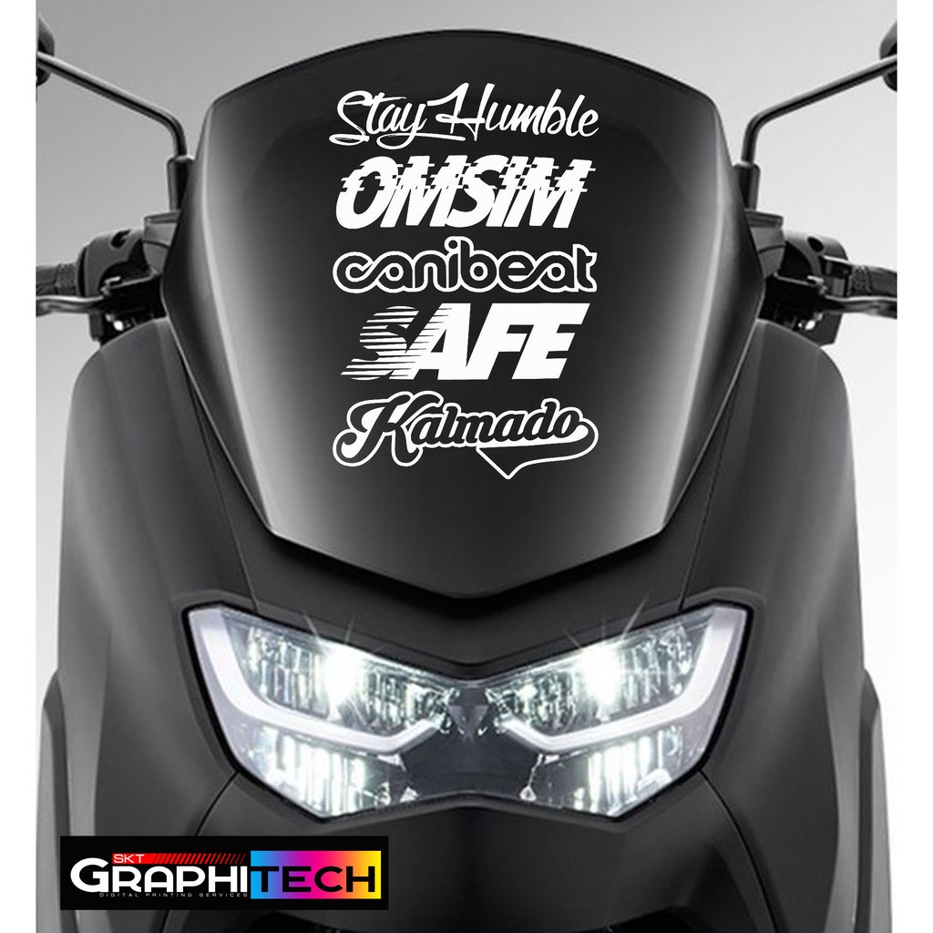 CUSTOMIZED STICKERS SET FOR MOTORCYCLE WINSHIELD - DESIGN 3 | Shopee ...