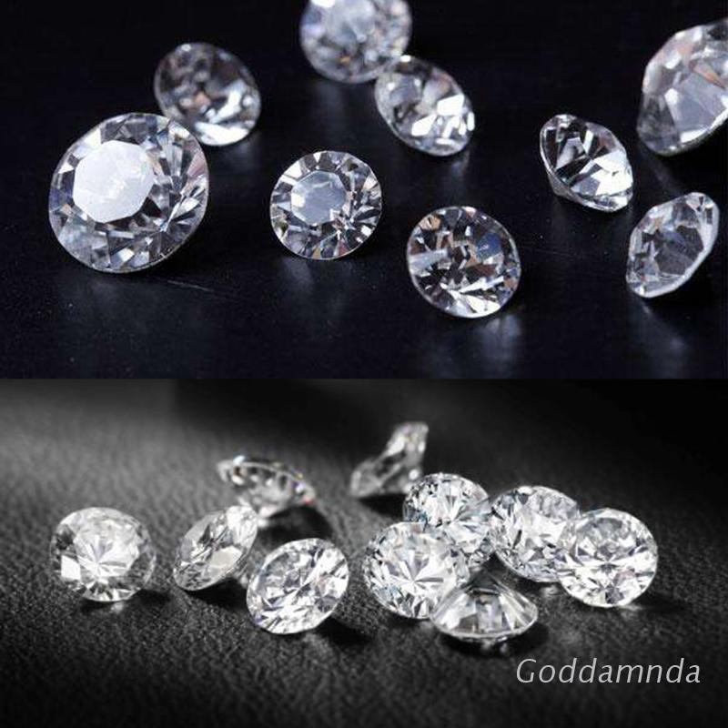 GODD 1000PCS 1.0-3MM 5A Round Machine Cut White Cubic Zirconia Stone ...