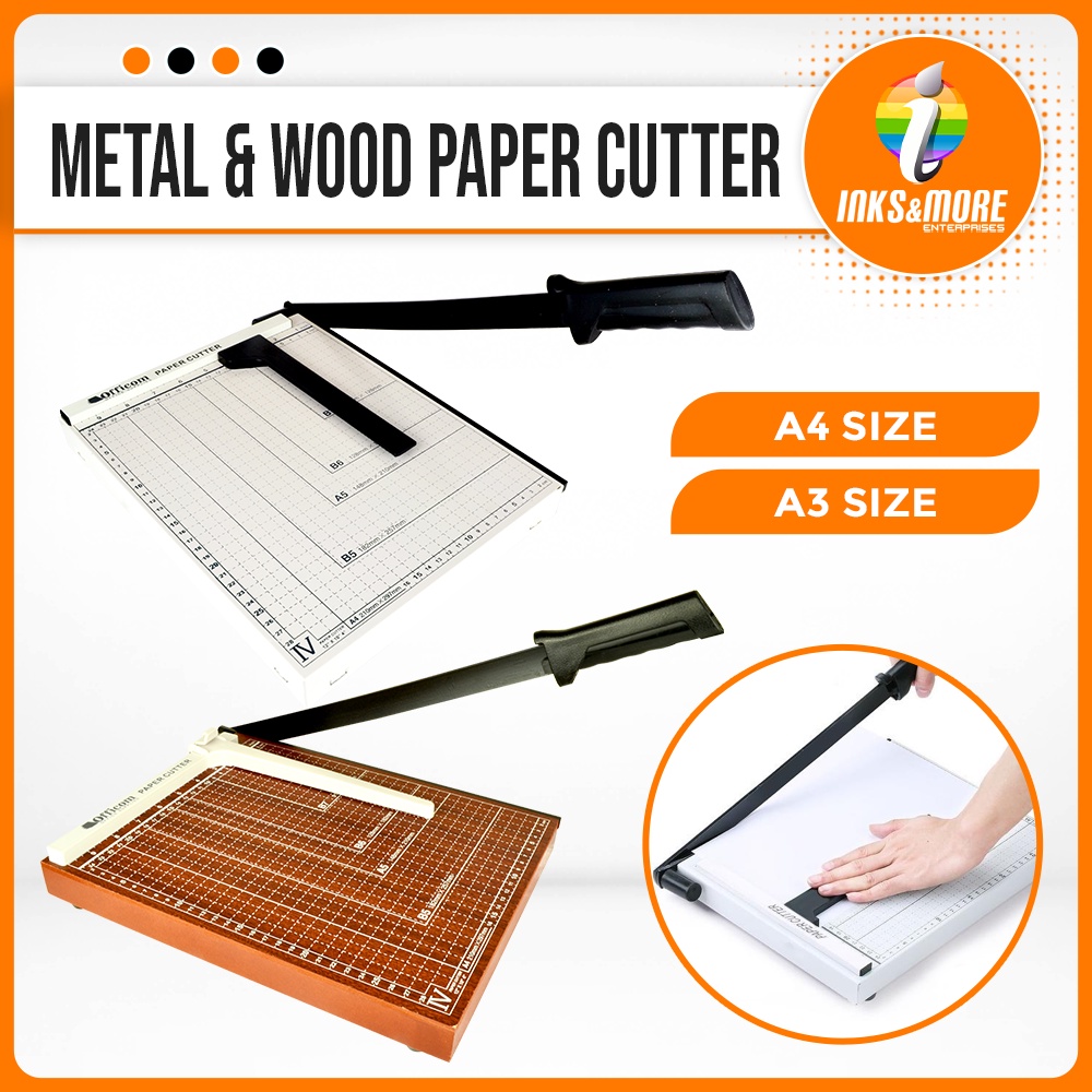 Officom Paper Cutter A4 & A3 Wood | Metal Base High Quality Cutter ...