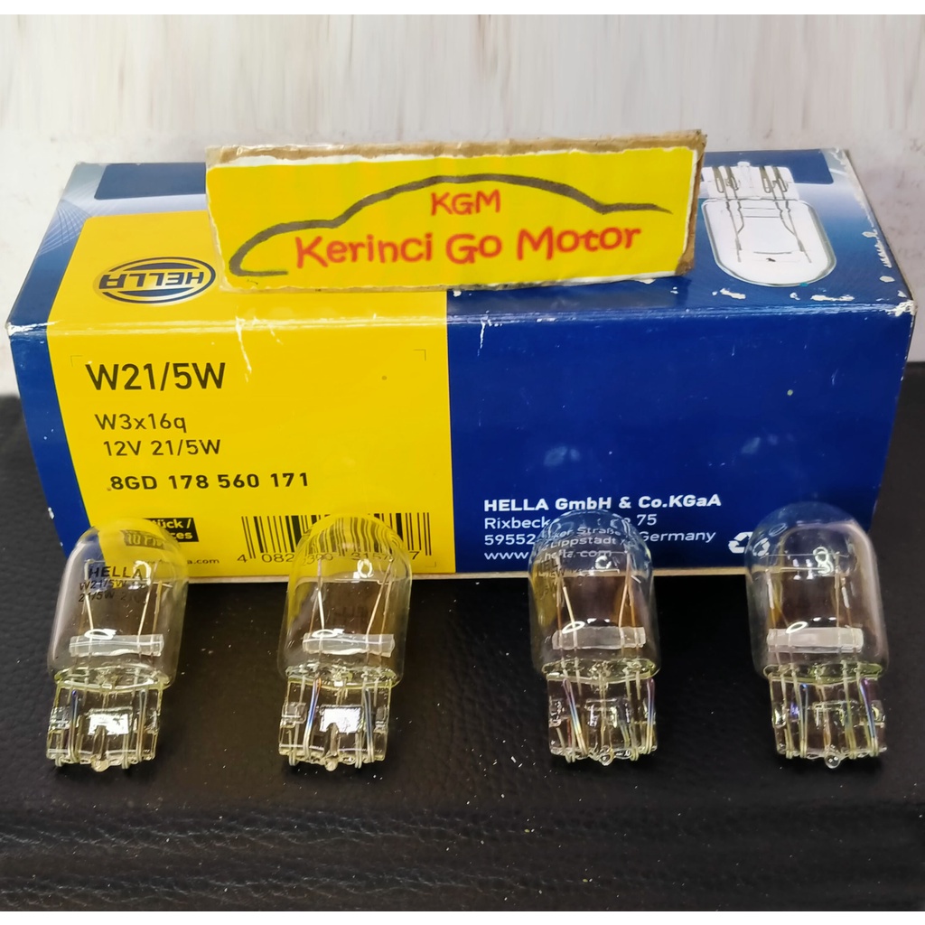 Hella W21/5W 12 Volt 21/5 Watt 8GD 178 560 171 T20 Bulb Plug-in 2 Large Legs Car Brake Stop ...