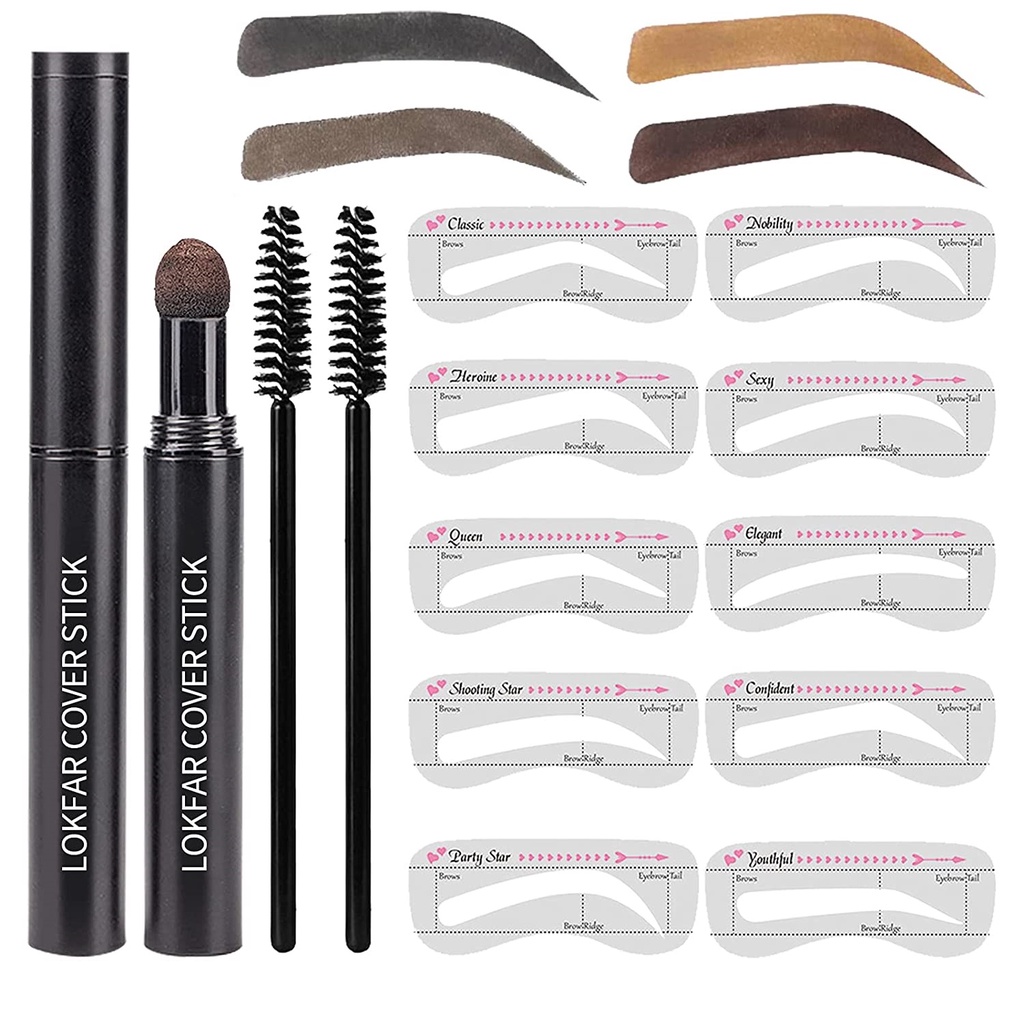 Eye-Brow Stamp Stencil Kit, Waterproof Brow Stamp Shaping Kit Eyebrow ...