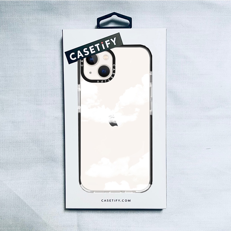 CASETiFY X white clouds Black Edge Case IPhone 13 12 11 Pro Max Mini XS MAX XR X SE 6 6S 7 8 ...