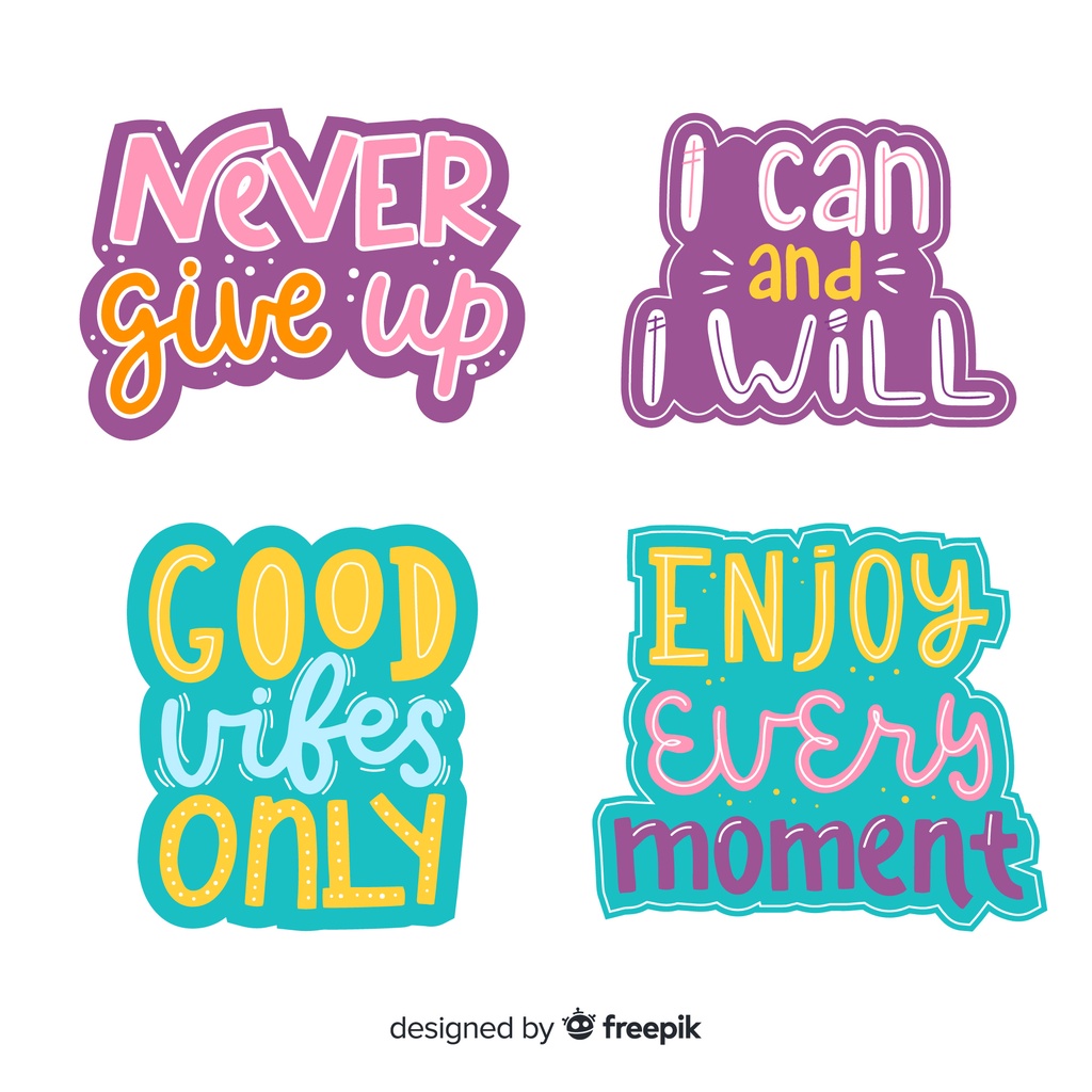 Mini Sticker Tumblr Cute "QUOTES" 2l Multiple Order Aesthetic Cutting ...