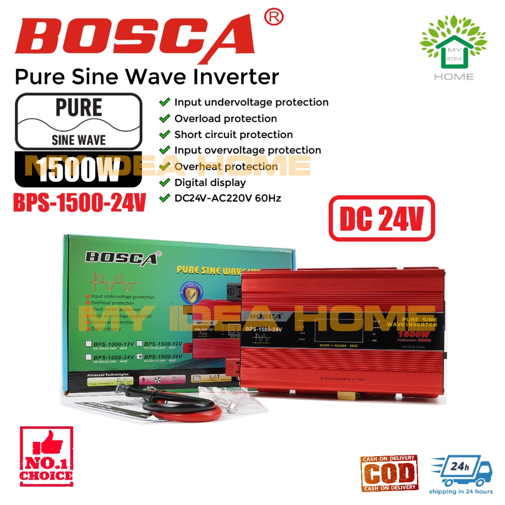 Bosca Pure Sine Wave Inverter DC24V To AC220V 1500W/2000W Power ...