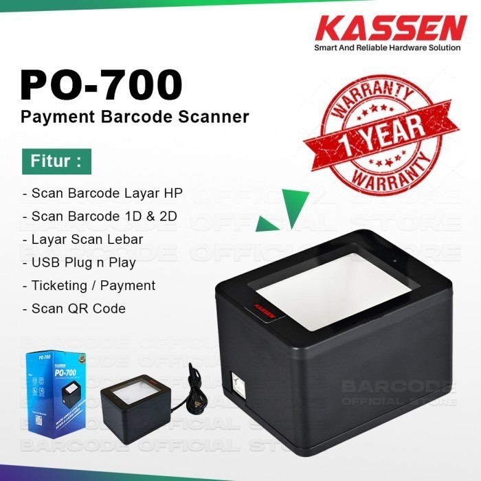 LAYAR Kassen PO-700 BARCODE SCANNER SCAN Screen HP QR CODE PAYMENT ...