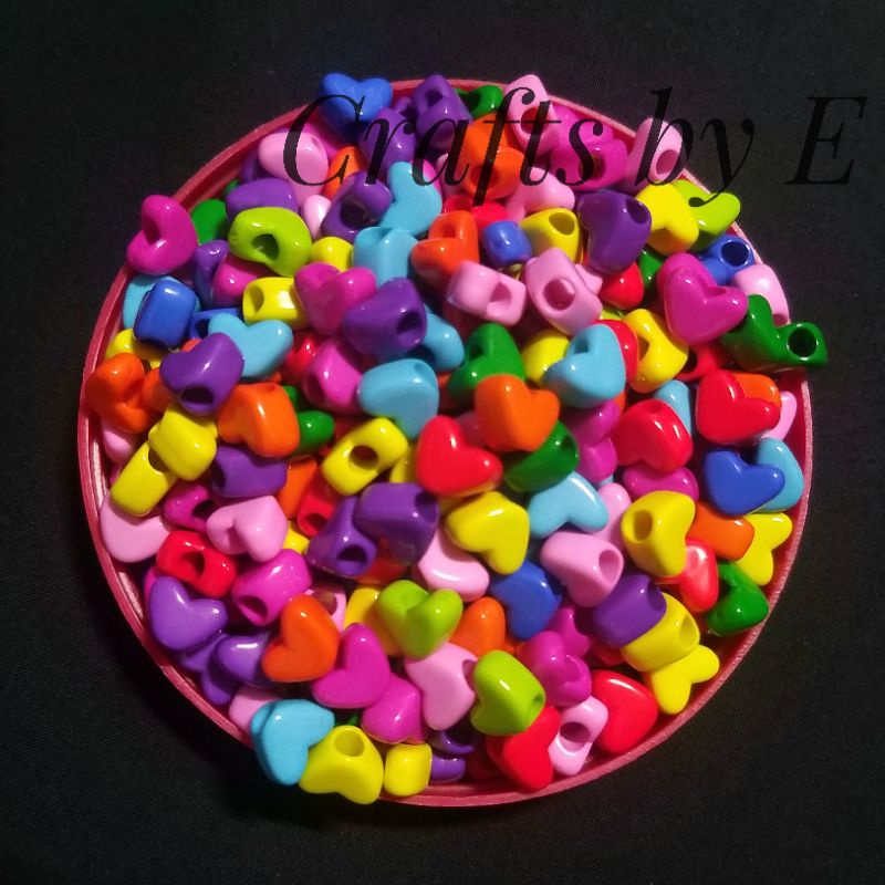 11mm Acrylic Heart Beads (25 pcs) | Shopee Philippines