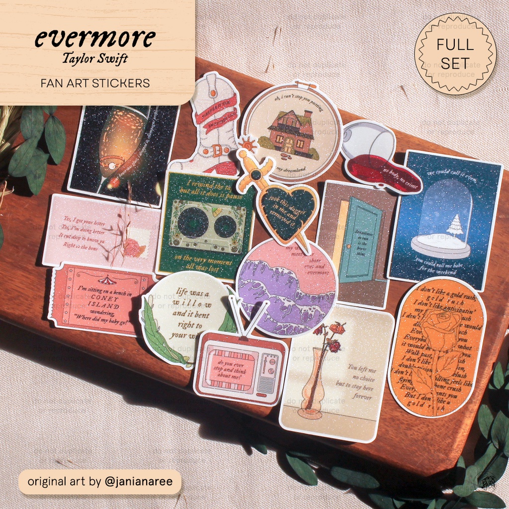 FULL SET Evermore by Taylor Swift Vinyl Stickers (Tags: deco bujo ...
