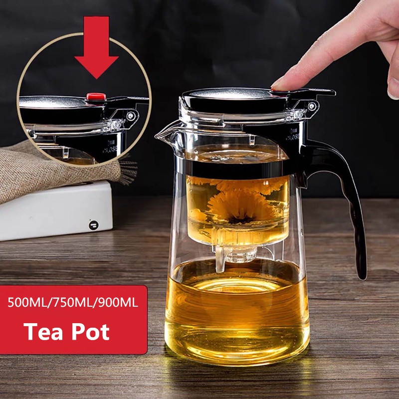Tea Pots Heat Resistant Glass Tea Pot Tea Infuser Chinese Kung Fu Tea ...