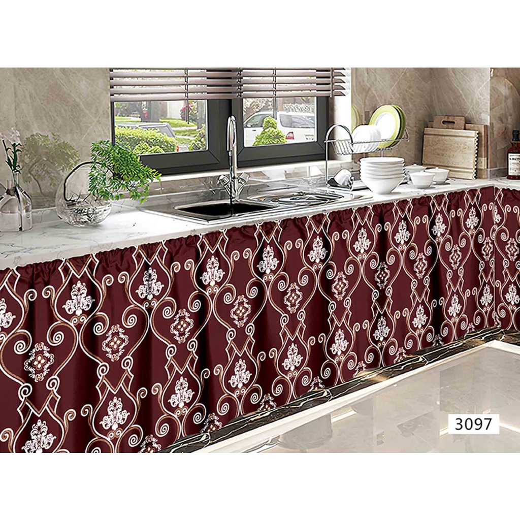 Sale Lababo Curtain Kitchen Sink Curtain Dark Color 70cm*150cm 1PC COD ...