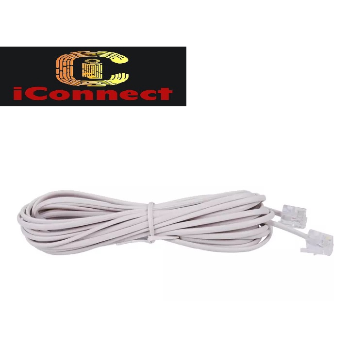 TELEPHONE CABLE RJ11 TELEPHONE WIRE 5M | Shopee Philippines