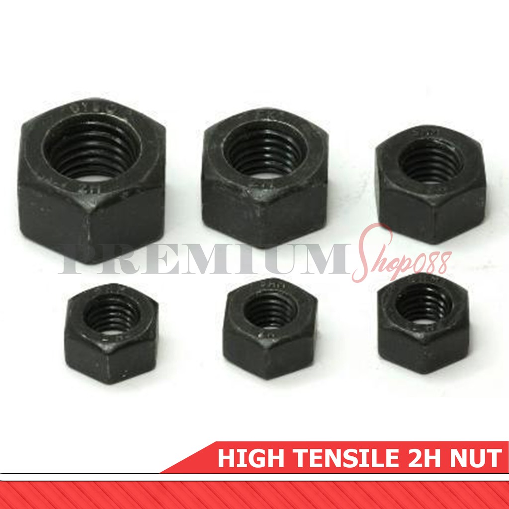 High Tensile 2H Nut M12 M14 M16 M18 M20 M22 M24 12MM 14MM 16MM 18MM ...