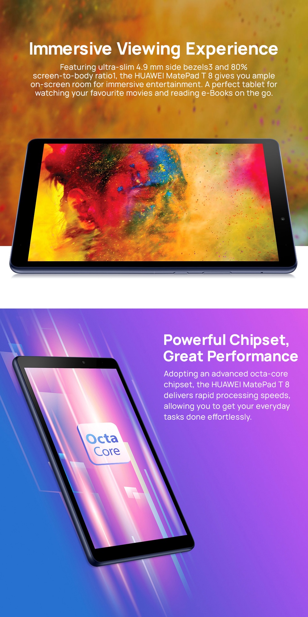 HUAWEI MatePad T 8 LTE Tablet | 3GB RAM + 32GB ROM | MTK MT8768 | 8.0" LCD Display | 5100mAh ...