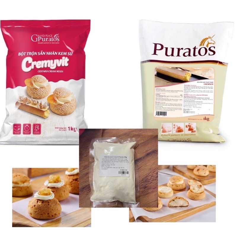 Puratos custard cream puff pre-mixed powder divided into 200g | Shopee ...