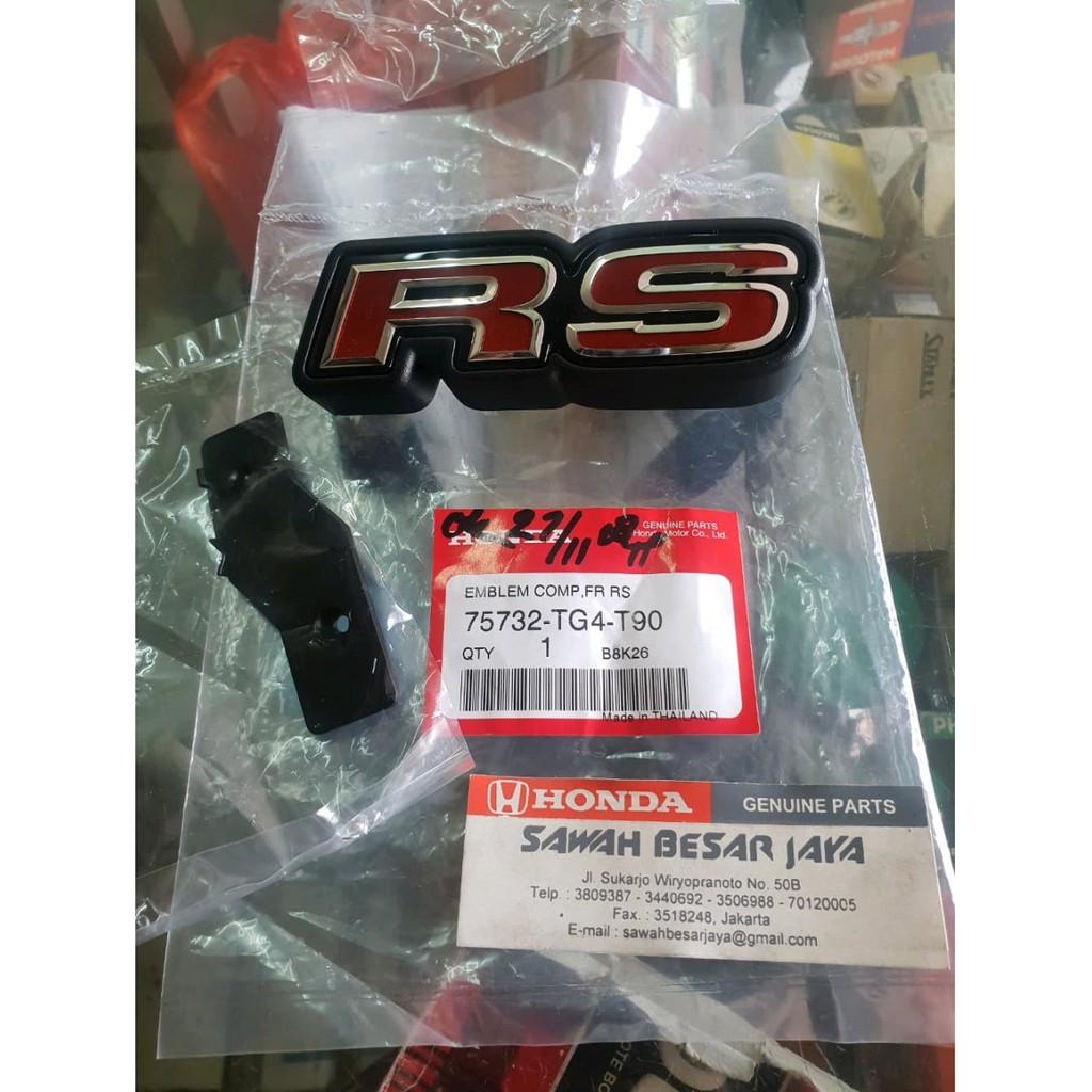 RS Logo Emblem Front Grill Honda New Brio 2018 2019 2020 2021 2022 ...
