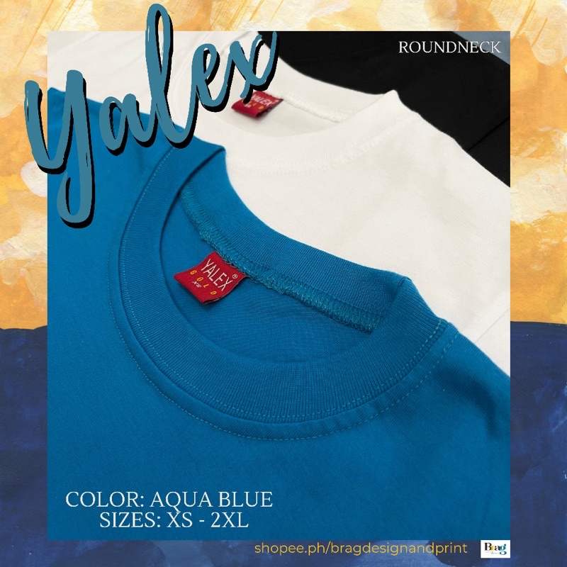 YALEX Aqua Blue | ROUNDNECK | Red Label | Plain Shirt | Shopee Philippines
