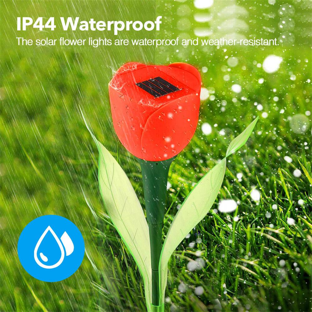 Outdoor Solar Light Tulip Lamp Multi-Color Waterproof Garden Yard Path ...