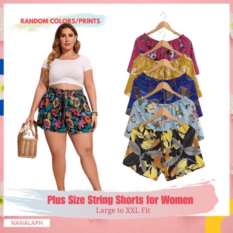 PLUS SIZE Cotton String Shorts for Women [Large to XXL] - Gigi | Shopee ...