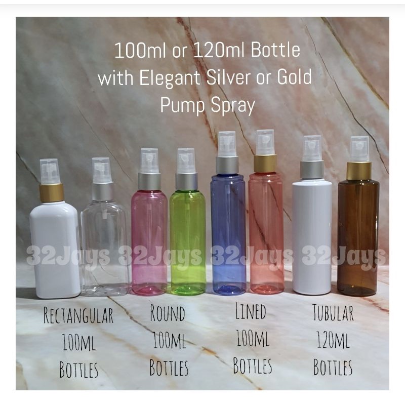 Plastic Elegant Shroud Spray Bottle Empty 100ml OR 120ml Rectangular OR ...