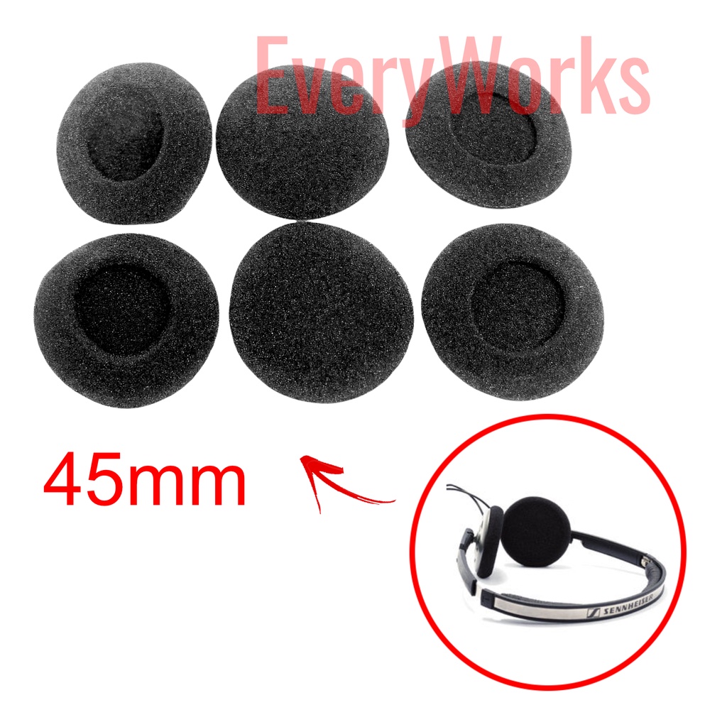 45mm 1.8" Replacement Black Soft Ear Foam Headset Headphones fit up to ...