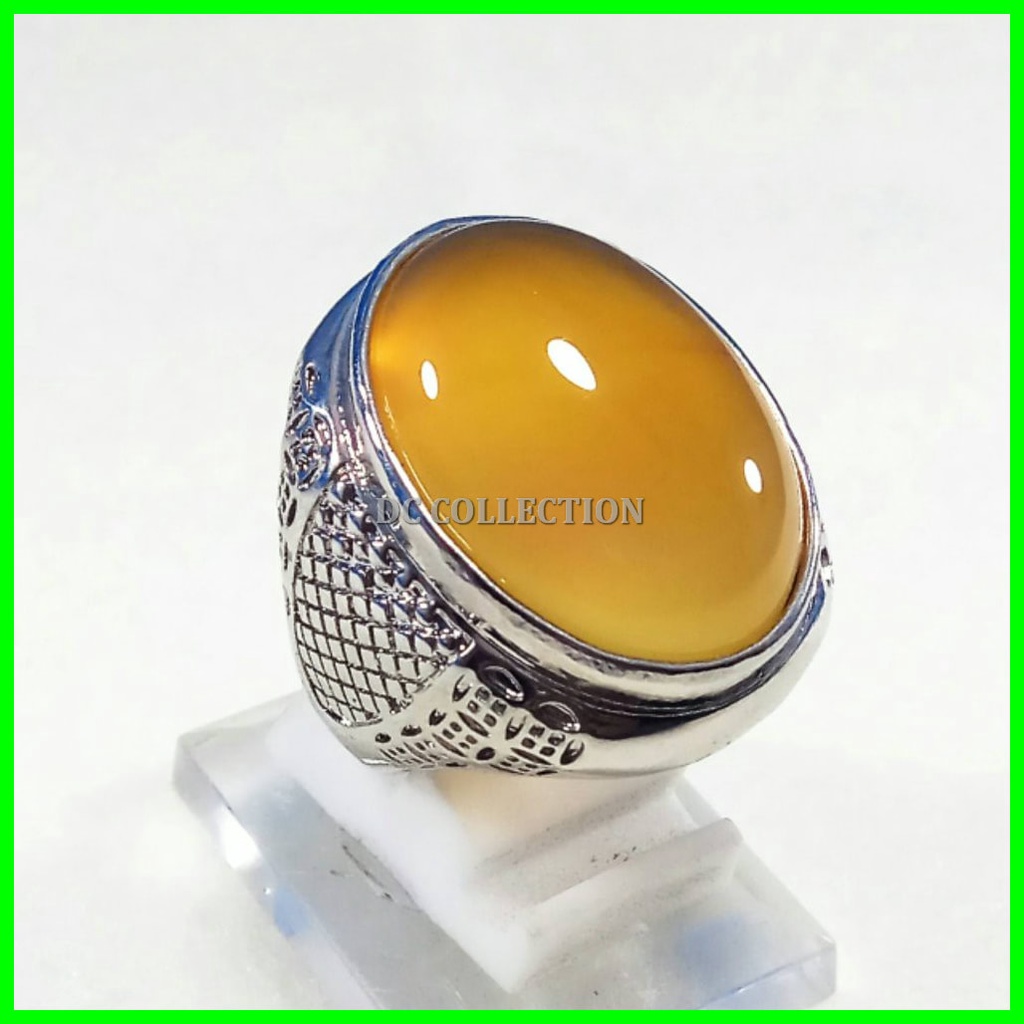 SUNKISS YELLOW AGATE STONE RINGnatural BIG SIZE | Shopee Philippines
