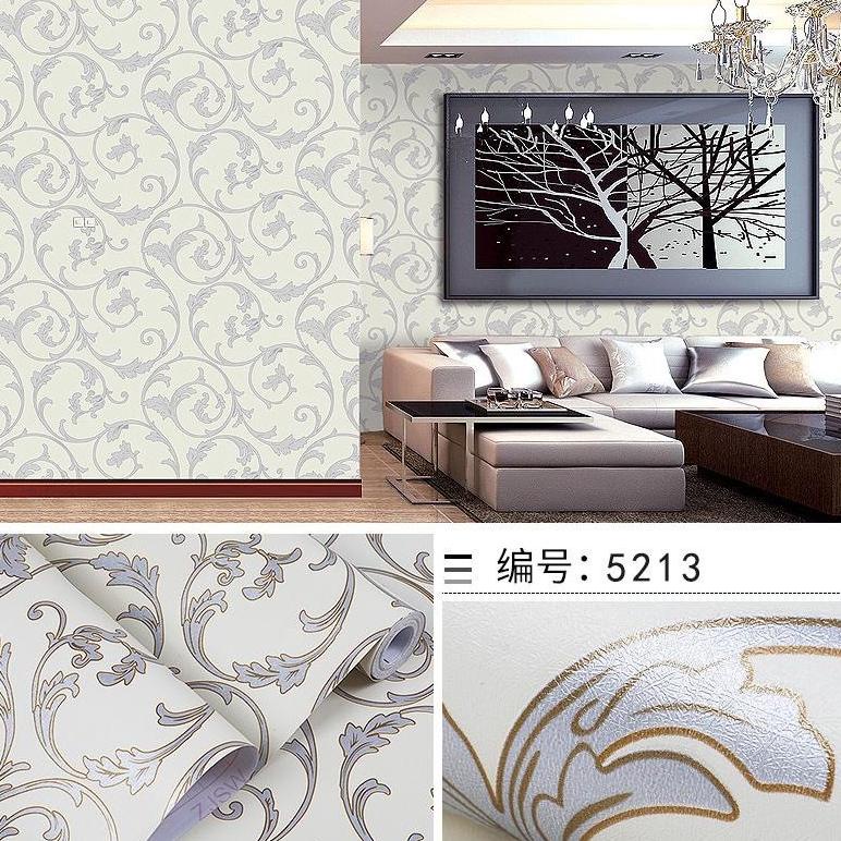 HITAM Newest WALL WALLPAPER WITH SILVER / DAMASK / BLACK COMBINATION ...