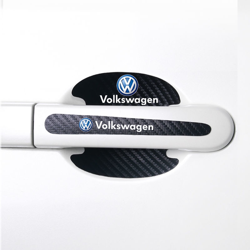 fibra de carbono Car door bowl handle sticker car door bowl protection ...
