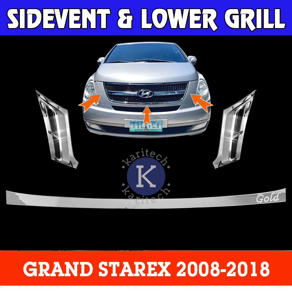 Grand Starex 2008 to 2018 Sidevent and Lower Grill Cover (Chrome ...