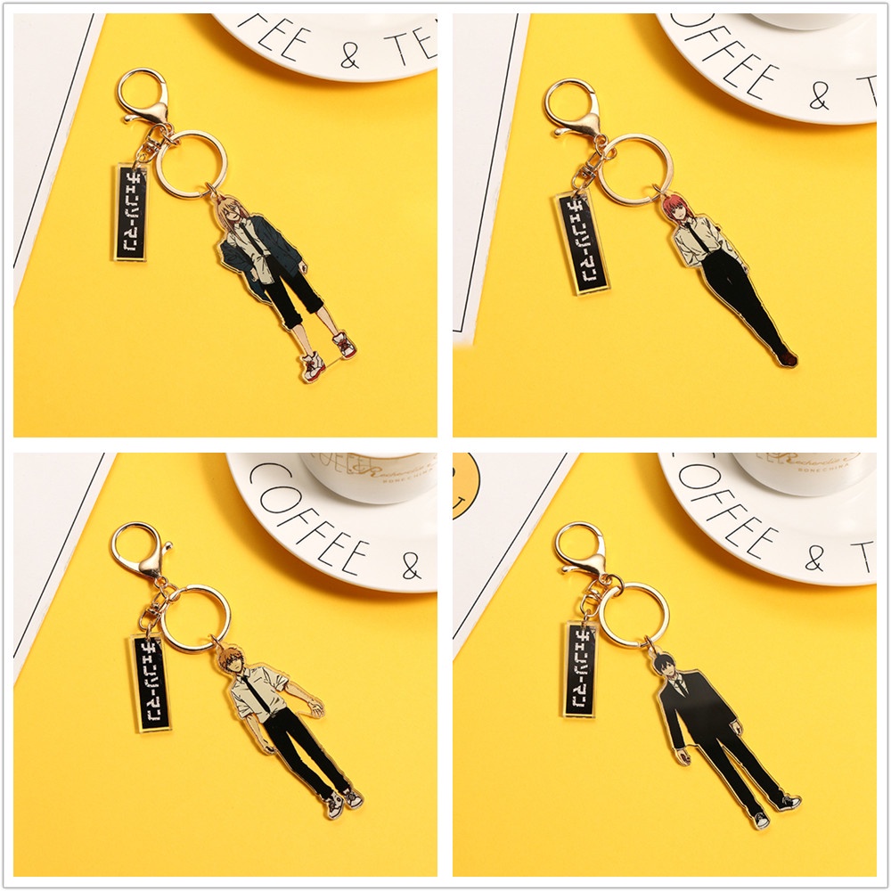 Chainsaw Man anime character humanoid keychain pendant acrylic key ring ...