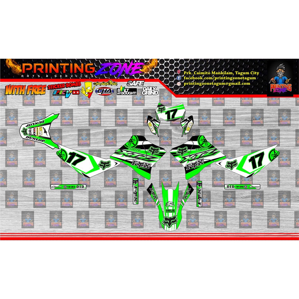 YAMAHA XTZ 125 Full Decals with editable numbers High Quality and ...