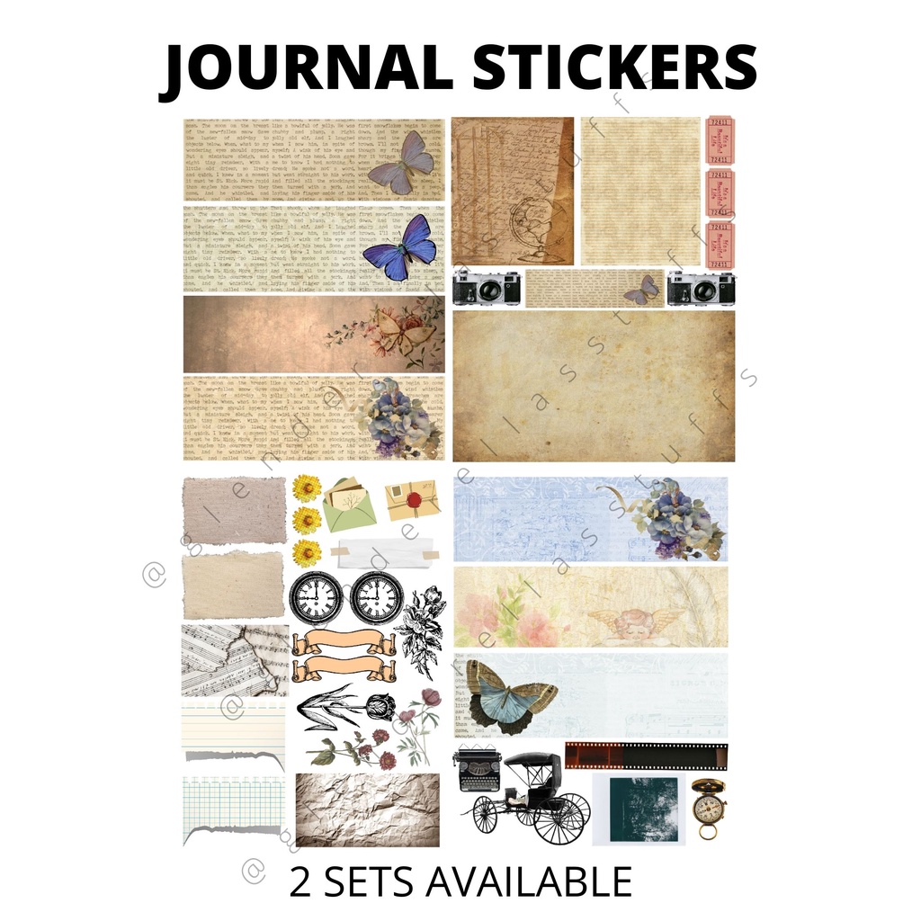 JOURNAL STICKERS SET | for journals, diary, scrapbooking, letters, etc ...
