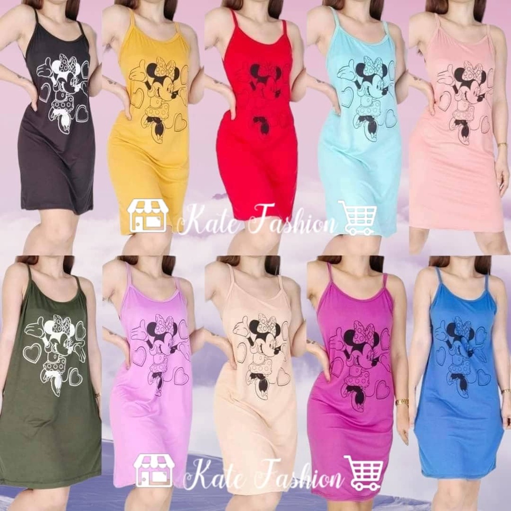 Spag Dress Pambahay Plain (Pwede pang-alis) Fit to S-XL Stretchable ...