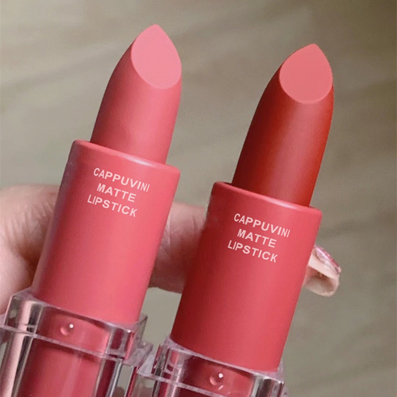 CAPPUVINI matte lipstick muddy texture soft transparent tube lipstick ...