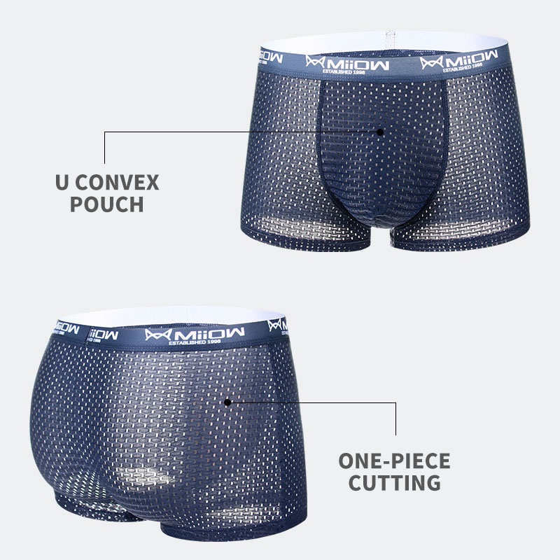 MiiOW Popular Breathable Nylon Letter Underwear Mens Boxer Homme LOGO ...