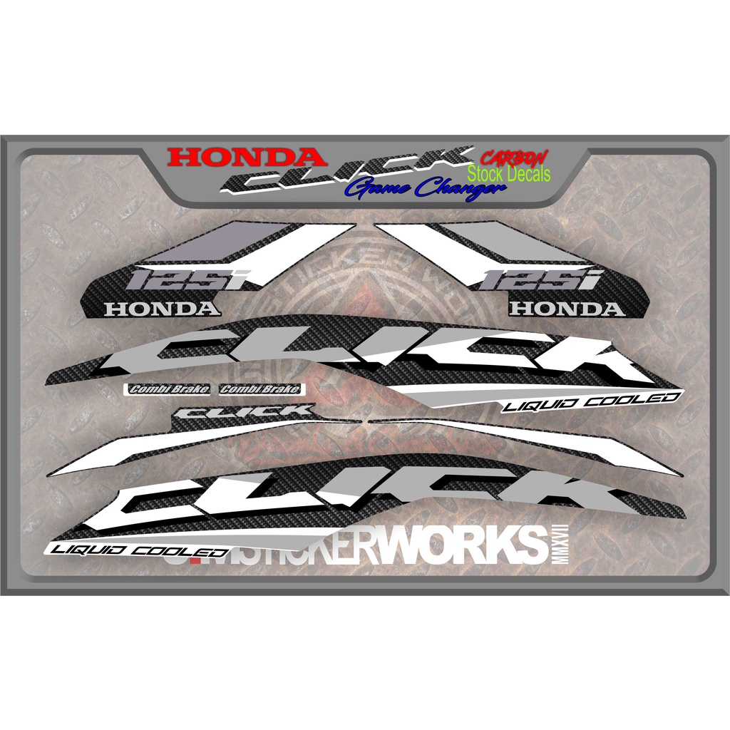 HONDA CLICK 125 GAME CHANGER STOCK DECALS (CARBON FIBER EDITION ...