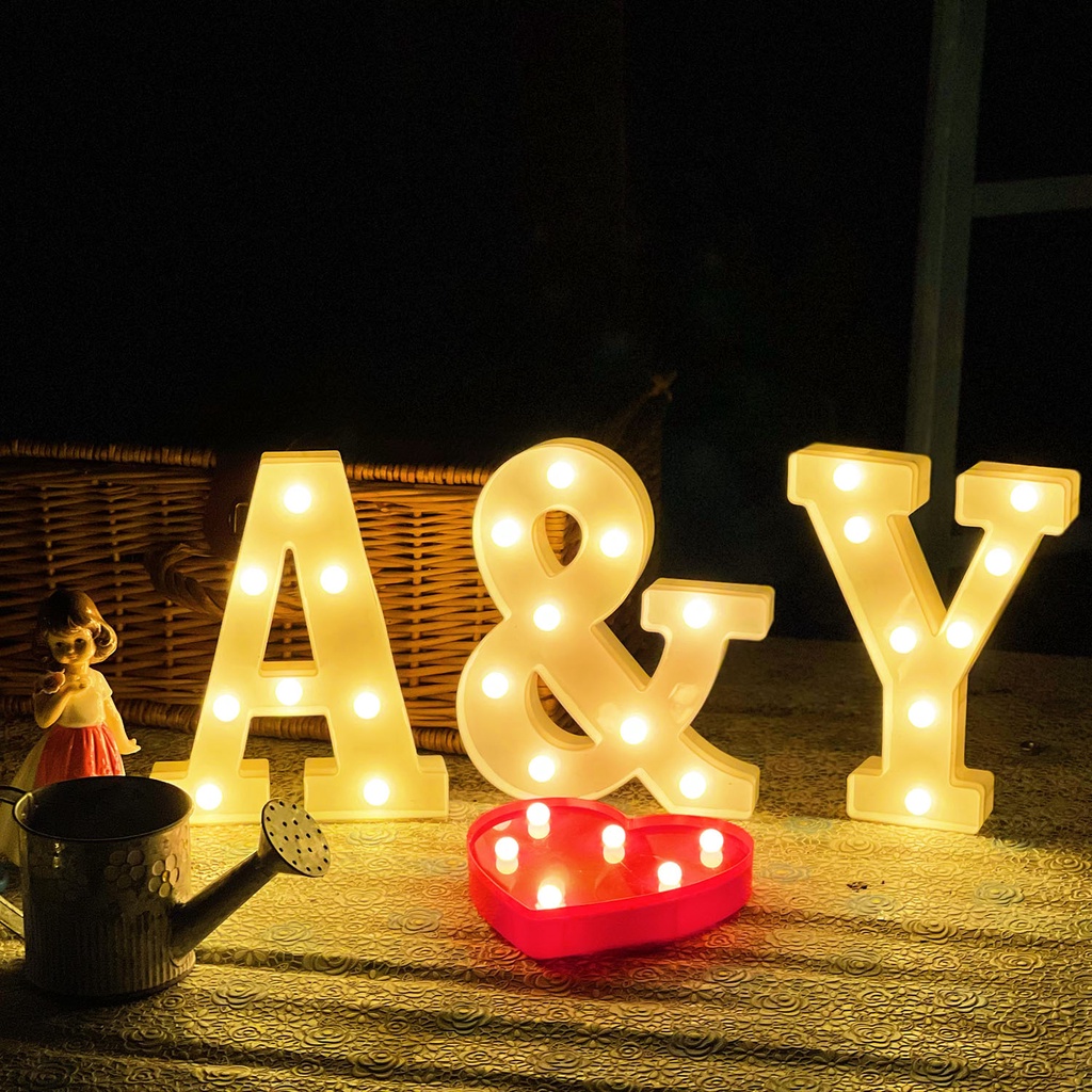 22CM Large Letter Lights Creative Digital Lamp for Romantic Surprise ...