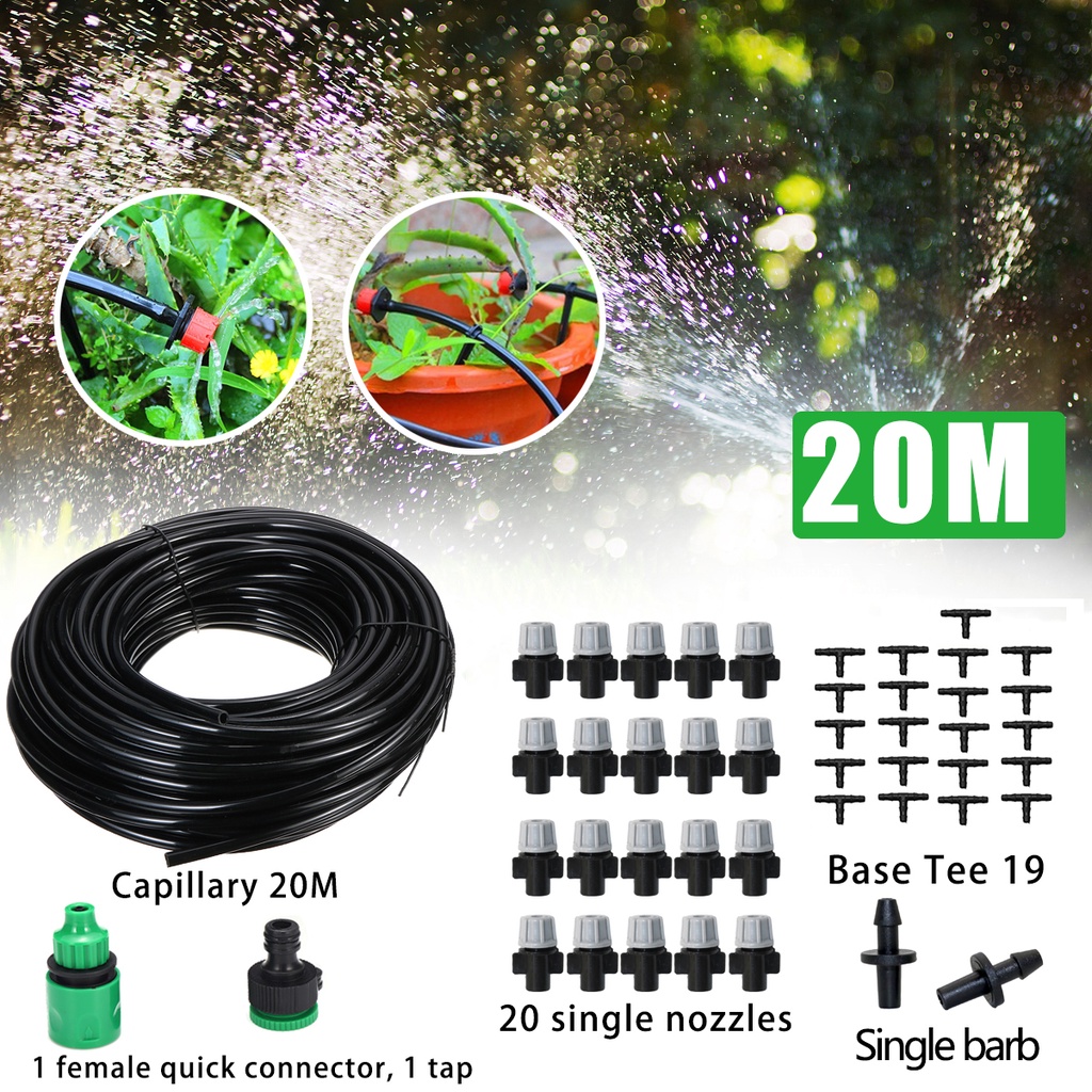 20M Cooling Spray System of Automatic Watering Device Mist Fan Pump ...