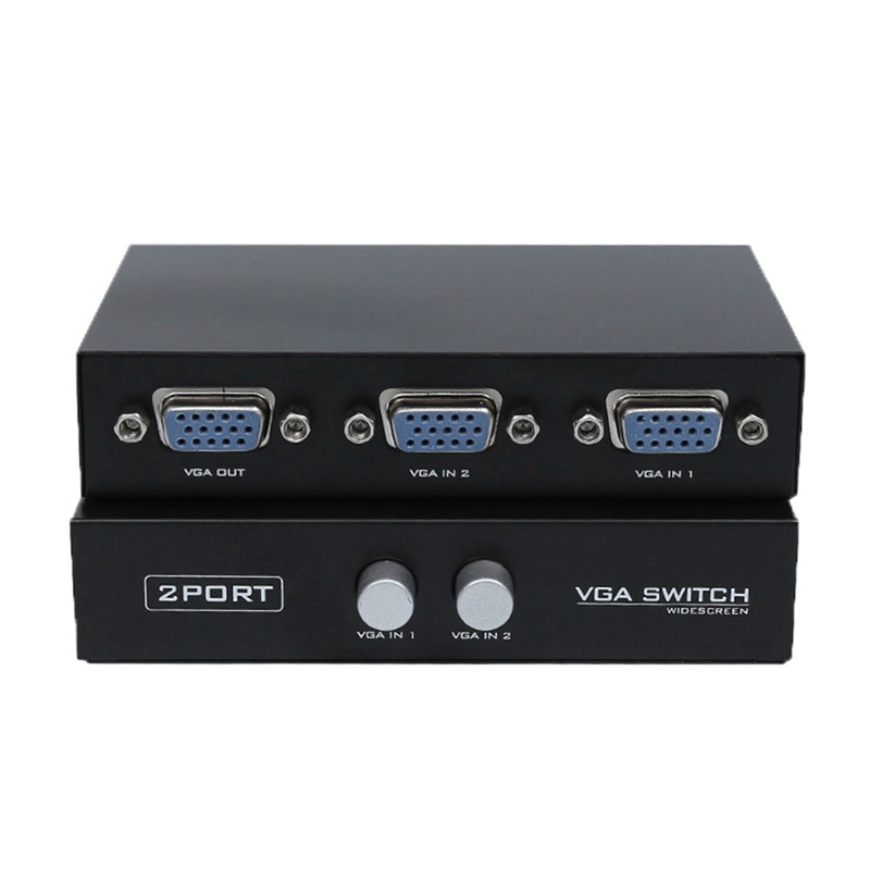 Metal case 2 port vga switch 2 in 1 vga sharer 1 pc vga switcher 2 1 ...