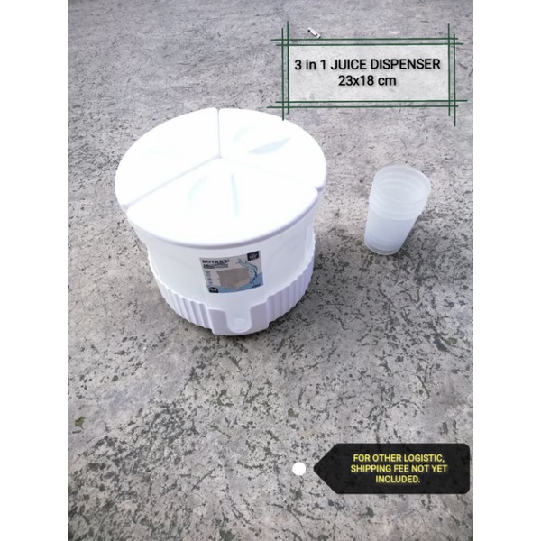 round rotary 3in1 juice dispenser water container with faucet & 4cups ...