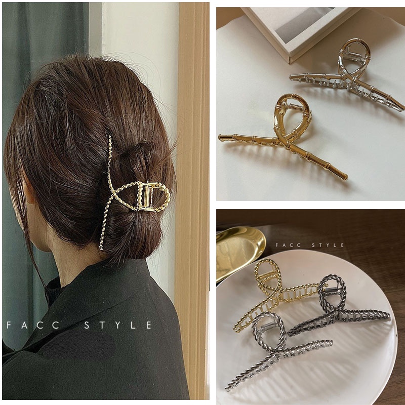 Metal BIG Size 3D Metallic Big Hair Clips Korean Style for Women ...