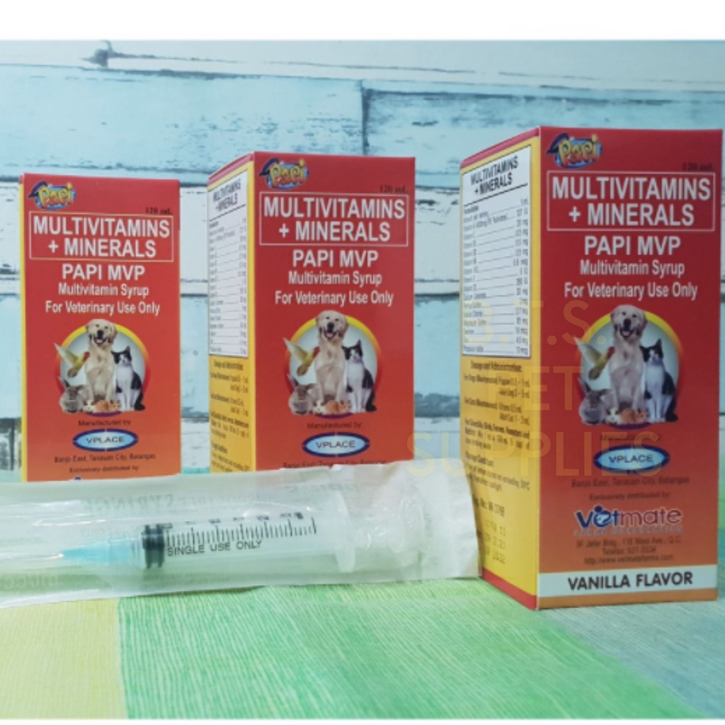 Papi MVP Multivitamins for Pets 120ml with 1 FREE SYRINGE | Shopee ...