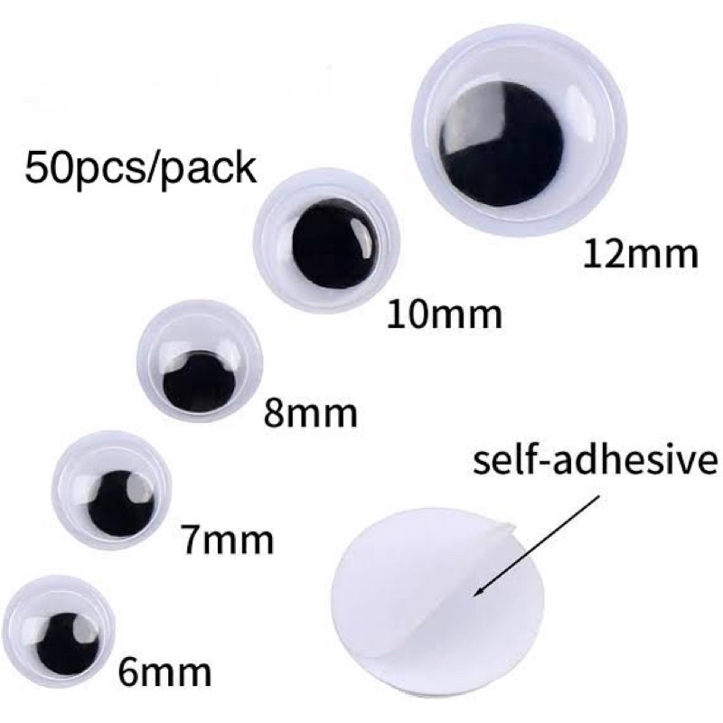Moving / Googly Eyes with Adhesive (50pcs/pack) | Shopee Philippines