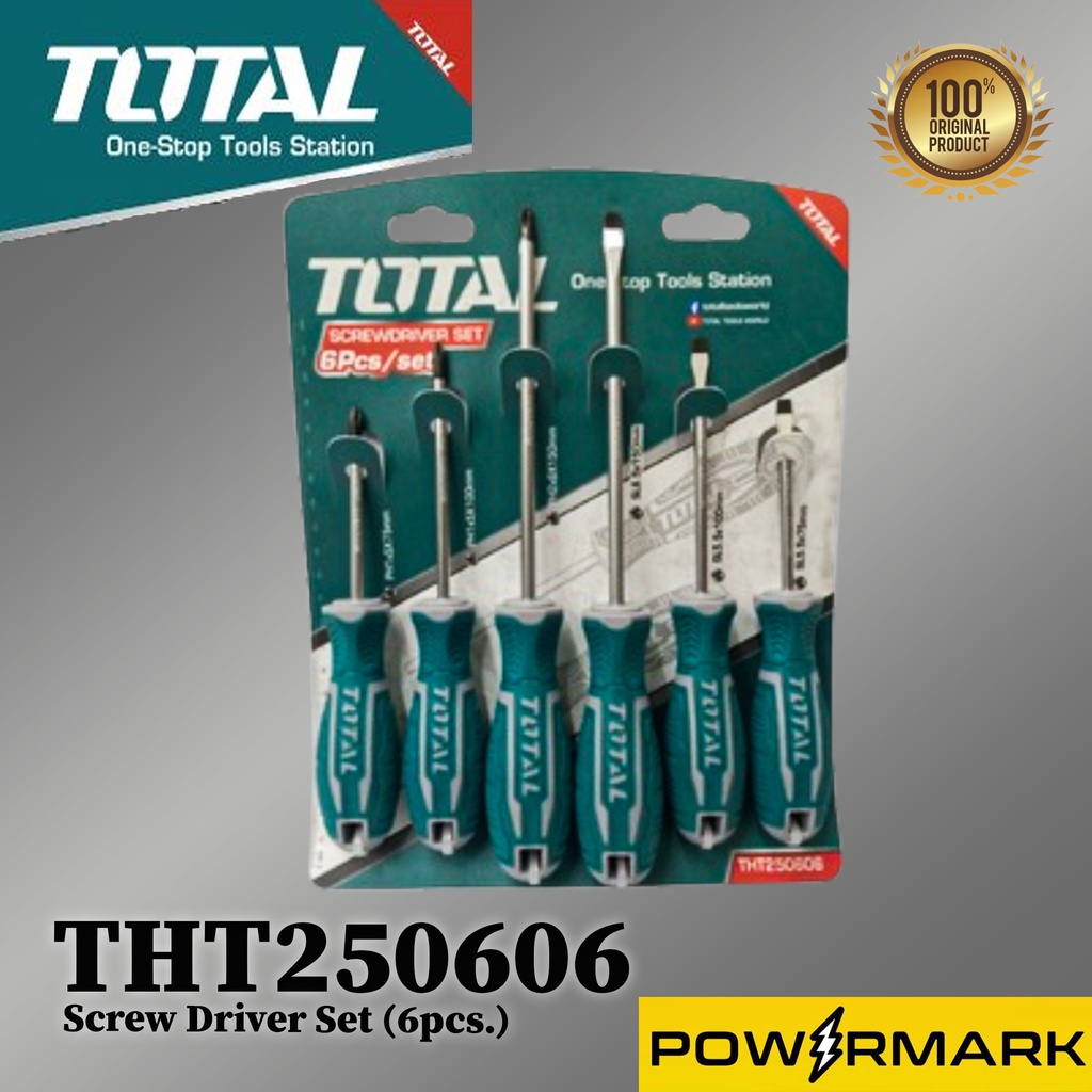 TOTAL THT250606 Screw Driver Set (6pcs.) [POWERMARK | THT] | Shopee ...
