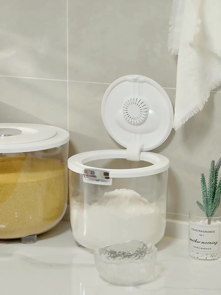 10KG-15kg Rice Dispenser and Storage with measuring cup sealed grain ...