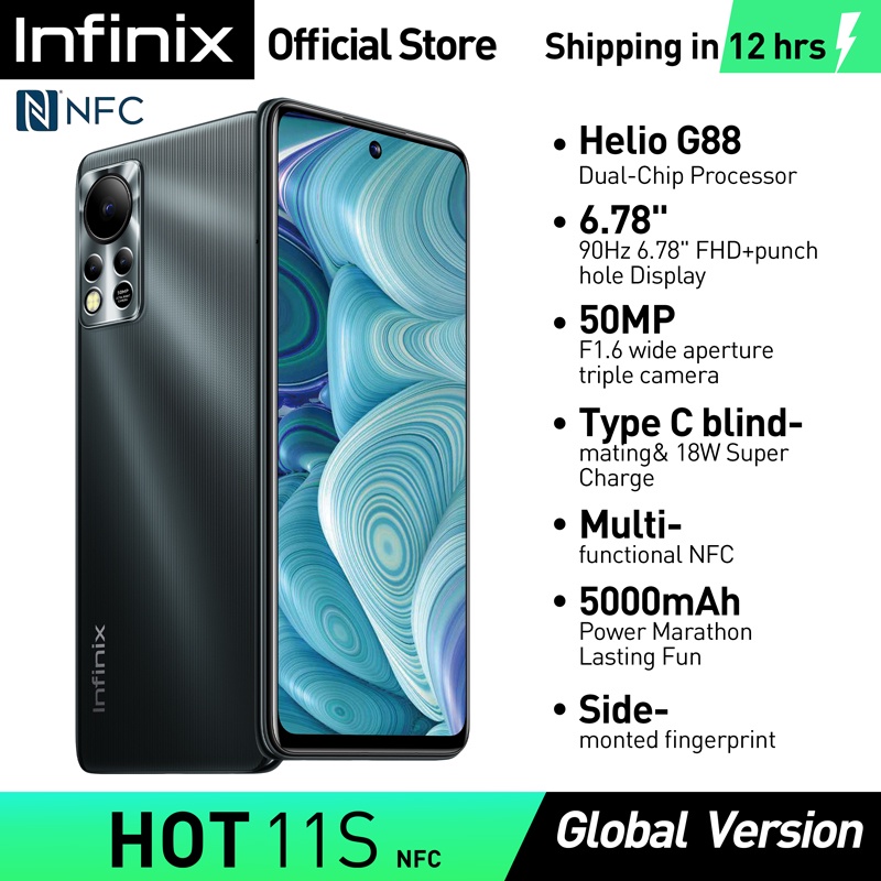 infinix Hot 11S NFC 6GB/128GB Smartphone Helio G88 Dual-Chip Processor ...