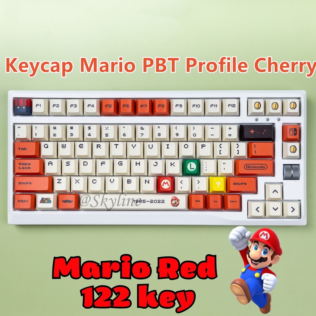 【In Stock】2022 Super Mario Keycap PBT Profile Cherry /OEM Profile Dye ...