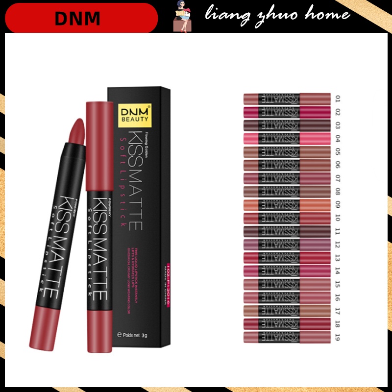DNM 19 Colors Long Lasting Red Matte Lipstick Pencil Lipstick Stick ...