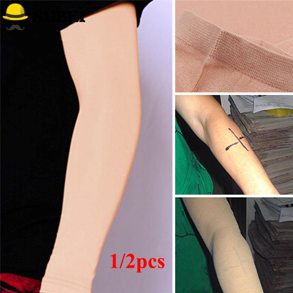 PATTERNFOLD 1/2 Pcs Elastic Tattoo Cover Up Skin Color Long Sleeves ...