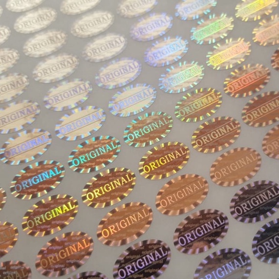 Original Oval Silver Hologram sticker 1 x 1.5 cm | Shopee Philippines