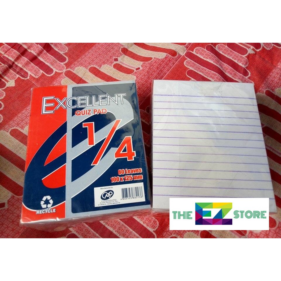 1/4 Pad Paper Quiz Pads 10pads | Shopee Philippines