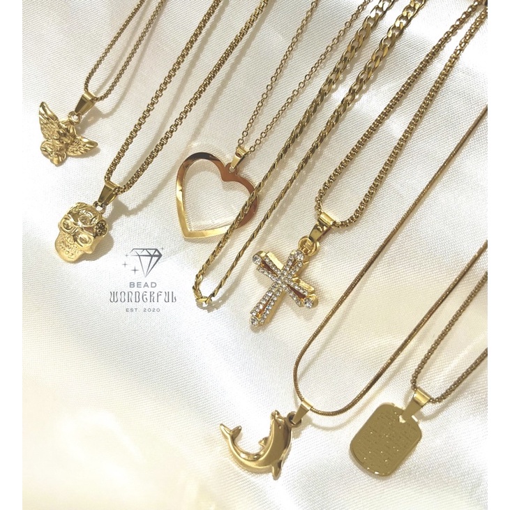 Stainless steel necklace Non tarnish [beadwonderful] | Shopee Philippines